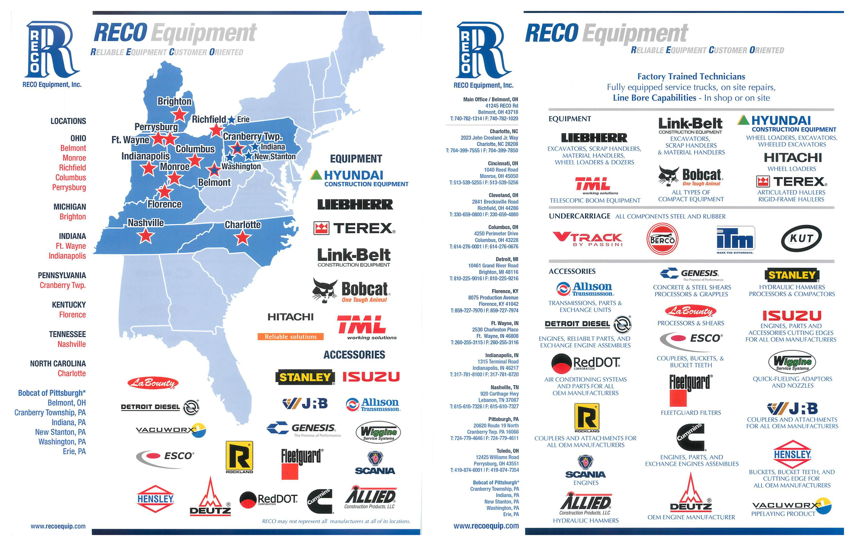 Locations | PA OH IN | RECO Equipment, Inc.