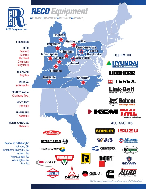 Locations | PA OH IN | RECO Equipment, Inc.